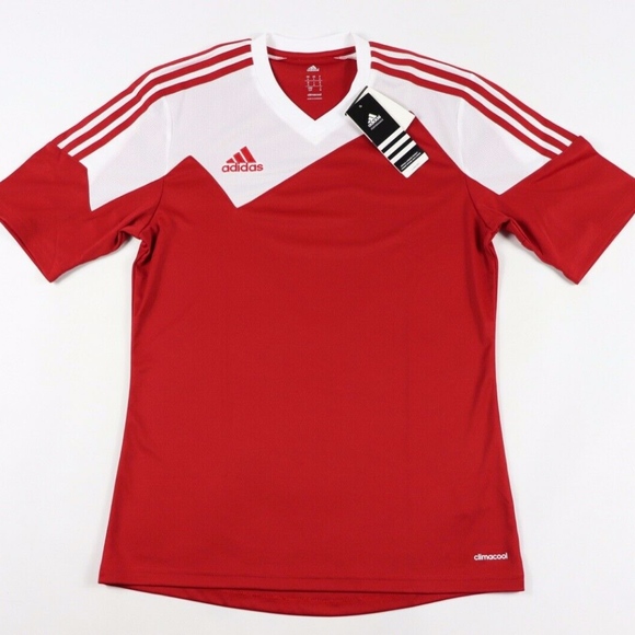 adidas | Shirts | New Adidas Climacool Soccer Jersey Red White Small ...